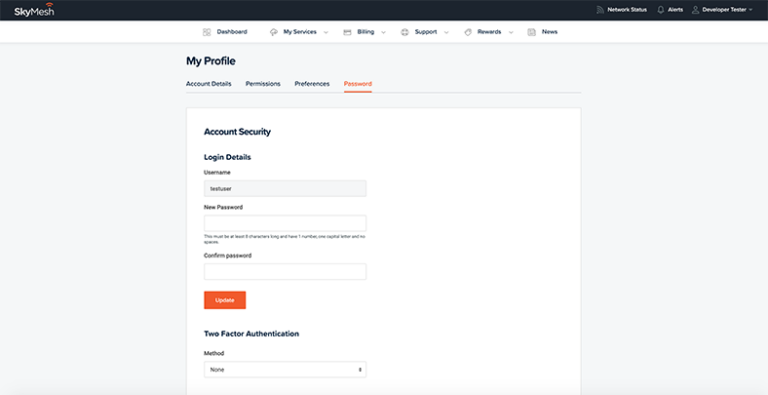 How to change your My Account Manager password | Skymesh
